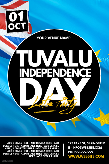 Tuvalu Independence Day Poster Template | PosterMyWall