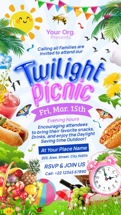 Twilight Picnic Invite Story Template | PosterMyWall