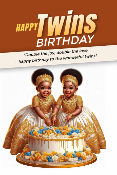 Twins birthday Template | PosterMyWall