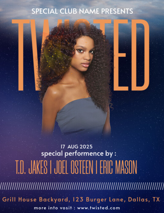 Twisted Tuesday night club party flyer Template | PosterMyWall