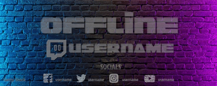 Twitch Offline Neon Banner Template | PosterMyWall