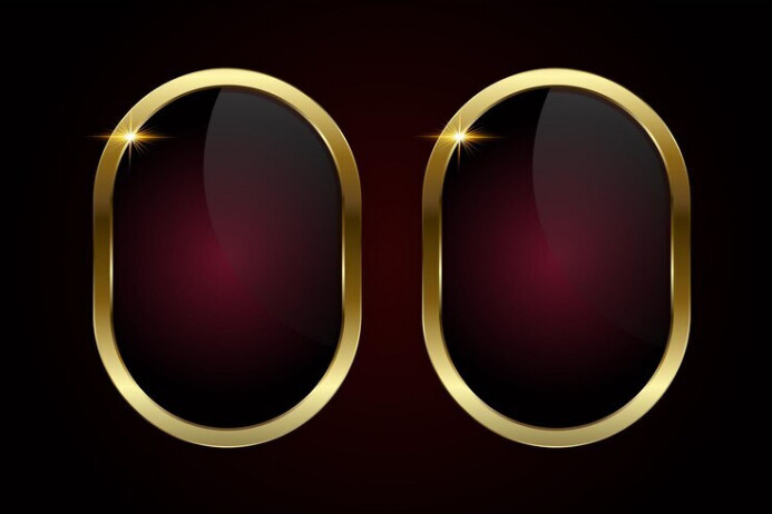Copy of Two contemporary oval design outlined in a smooth gold finish ...
