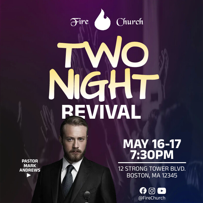 Two Night Revival Template | PosterMyWall
