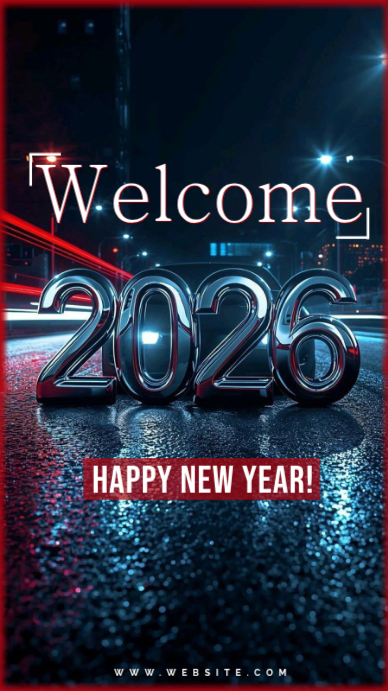 Plantilla de Typographic 2026 Welcome Facebook Story | PosterMyWall