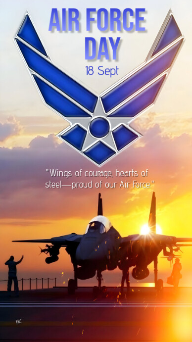 Typographic Air Force Day Digital Display (9 Template | PosterMyWall