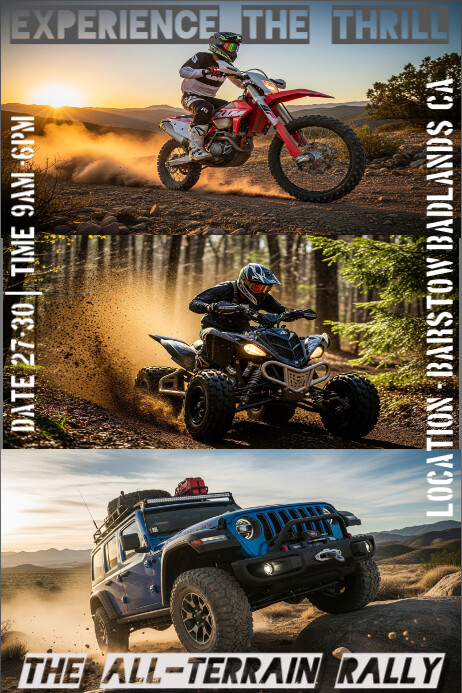 Kopya ng Typographic All-terrain Rally Poster Poster | PosterMyWall