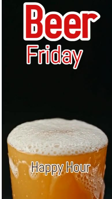 Typographic Beer Friday Happy Hour Digital Display (9:16) Template ...