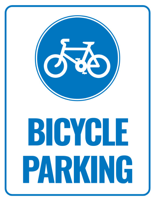 Copy of Typographic Bicycle Parking Sign | PosterMyWall