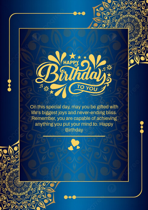 Typographic Birthday Post A4 Template | PosterMyWall