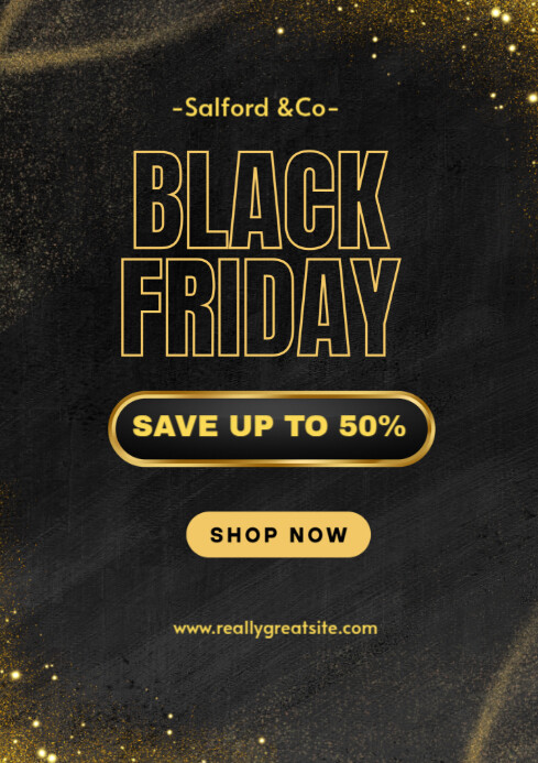 Typographic Black A4 Template | PosterMyWall
