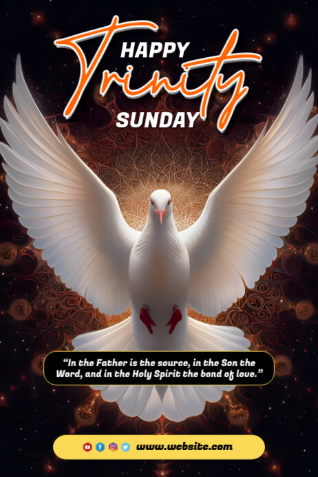 Typographic Black Background Joyful Happy Trinity Sunday Poster ...