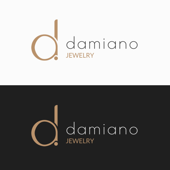 Typographic Black Gold And White Minimal Creative D Alphanumeric Icon ...