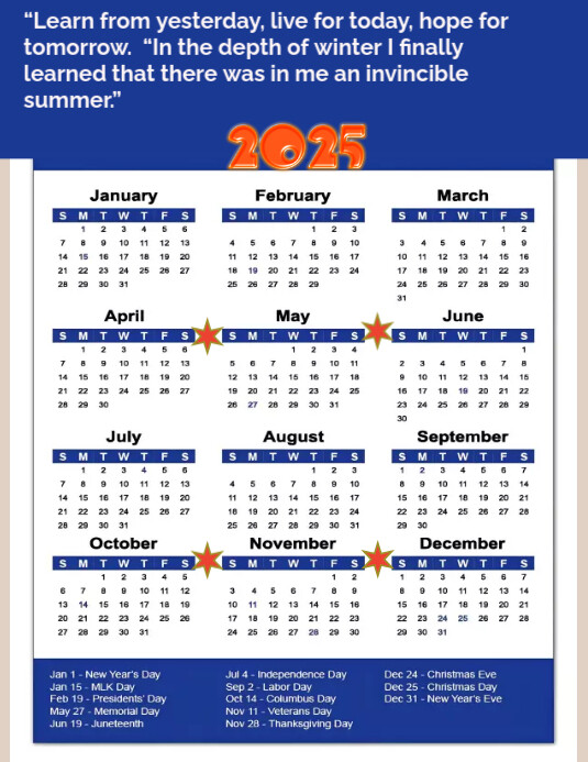 Typographic calendar Flyer (us Letter) Template | PosterMyWall