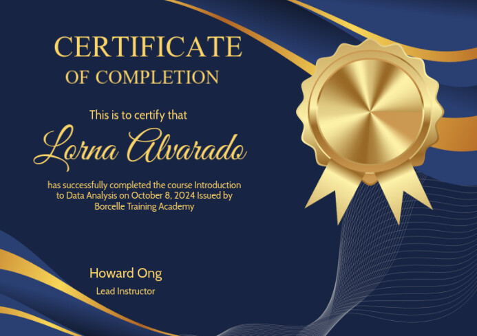 Typographic Certificate Of Completion A4 Template | PosterMyWall