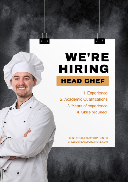 Copy of Typographic Chef Hiring A4 | PosterMyWall
