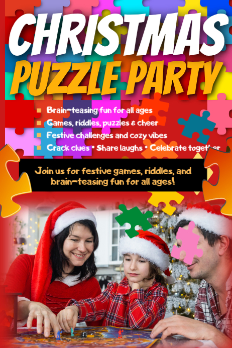 Typographic Christmas Prize Event Poster Template | PosterMyWall