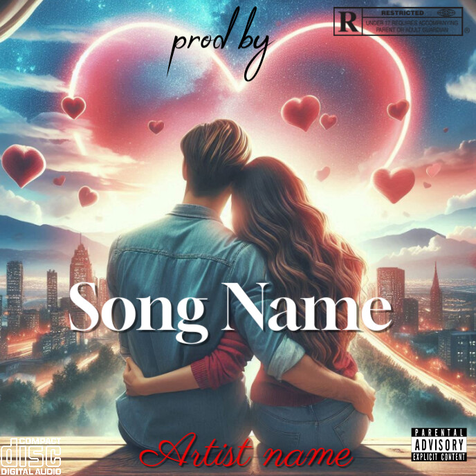 Typographic Couple Love Song Album Cover Template | PosterMyWall