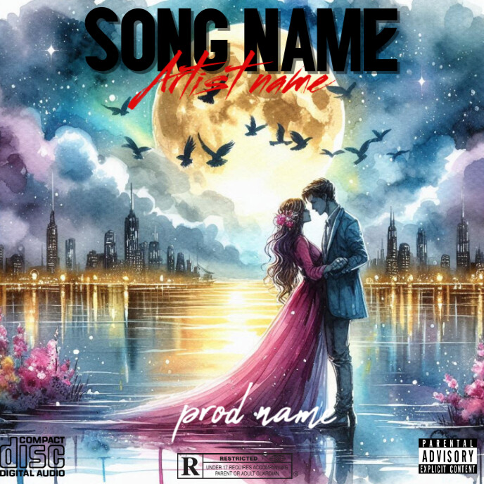Plantilla de Typographic Couple Love Song Album Cover | PosterMyWall