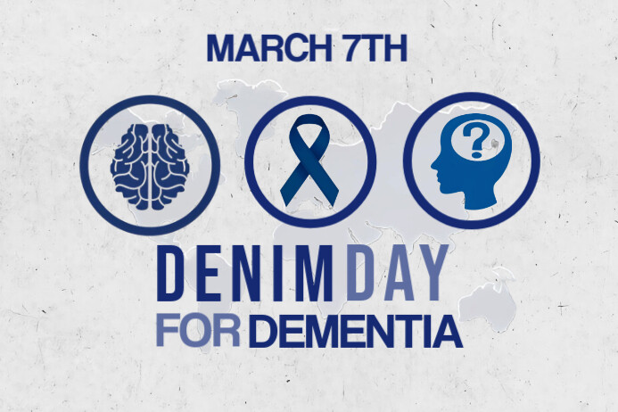 Typographic denim day for dementia poster Template | PosterMyWall