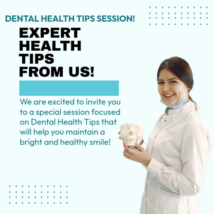 Typographic Dental Tips Instagram Post Template | PosterMyWall