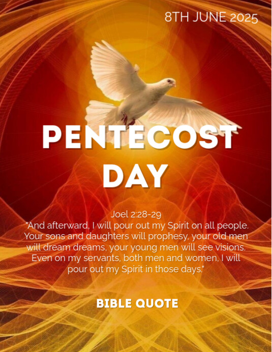 Copia de Typographic Editable Joel 2:28-29 Pentecost Day Bible Quote ...
