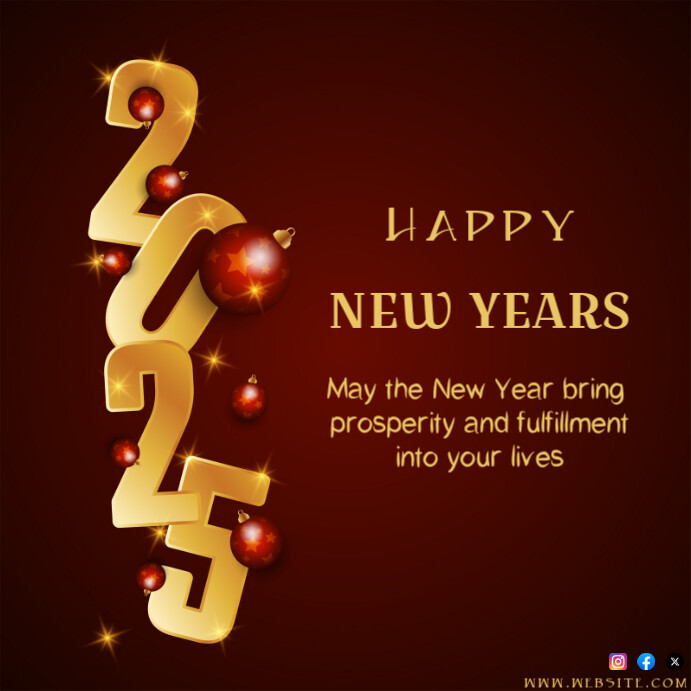 Copy of Typographic Elegant Golden Happy New Year 2025 Design ...