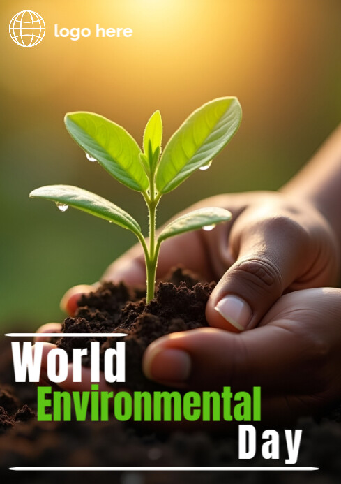 Typographic Environmental Day A4 Template | PosterMyWall