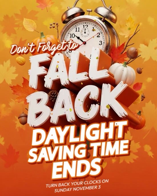 Copy of Typographic Fall Back Instagram Portrait | PosterMyWall