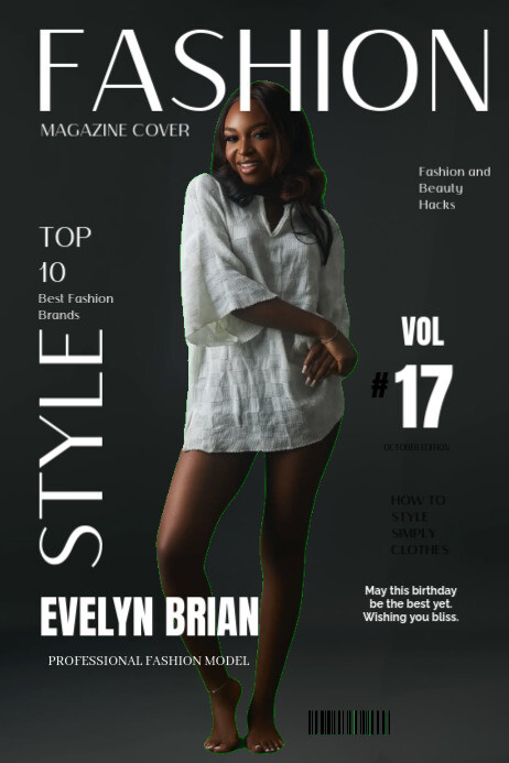 Plantilla de Typographic Fashion Magazine Model Poster | PosterMyWall