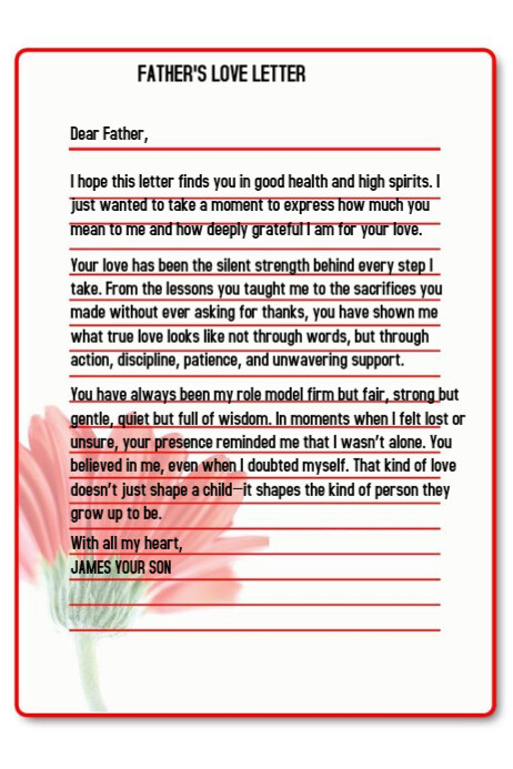Typographic Father's Love Letter Poster Template | PosterMyWall