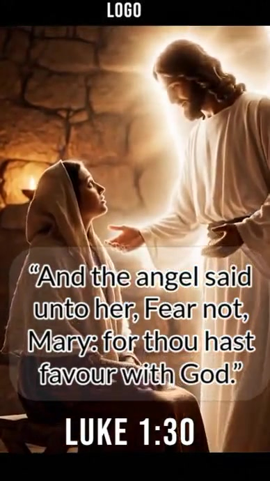 Plantilla de Typographic Fear Not, God Is With You | Luke 1:30 ...