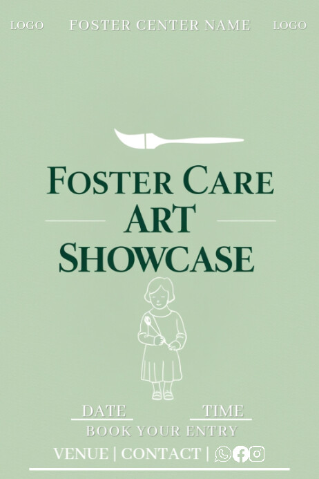 Typographic Foster Care Art Showcase Poster – Soft Minimalist Look ...