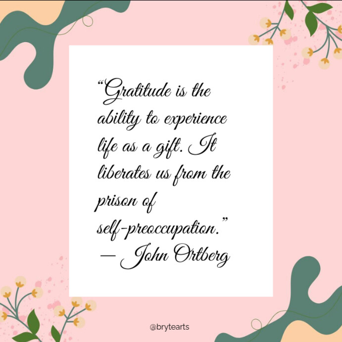 Typographic Gratitude Instagram Post Template | PosterMyWall