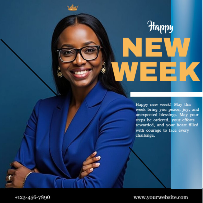 Typographic Happy New Week Flyer Instagram Post Template | PosterMyWall