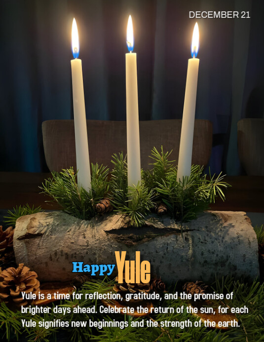 Copy of Typographic Happy Yule Flyer (us Letter) | PosterMyWall