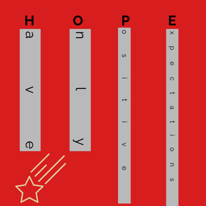 Typographic Have Only Positive Expectations. Hope Instagram Post ...