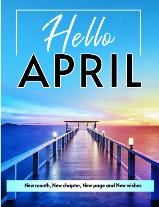 Copy of Typographic Hello April Flyer (us Letter) | PosterMyWall