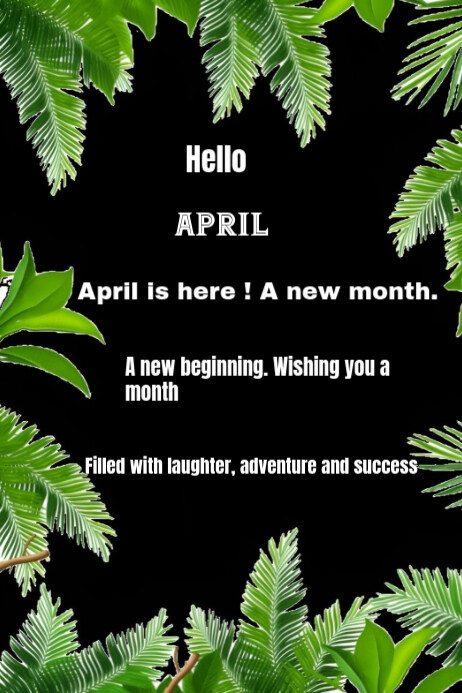 Typographic Hello April Poster Template | PosterMyWall