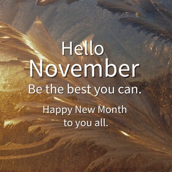 Typographic Hello November Instagram Post Templat | PosterMyWall