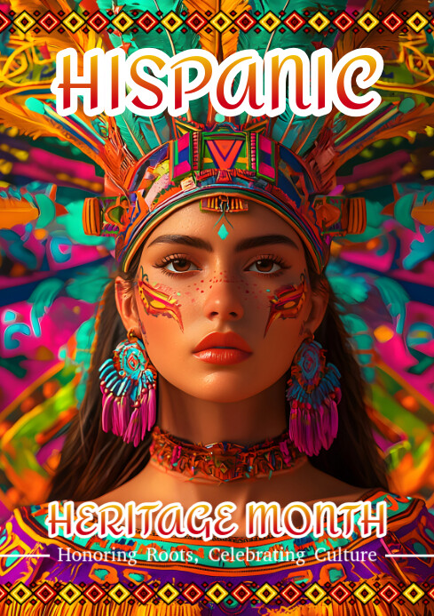 Plantilla de Typographic Hispanic Heritage Month Flyer A4 | PosterMyWall