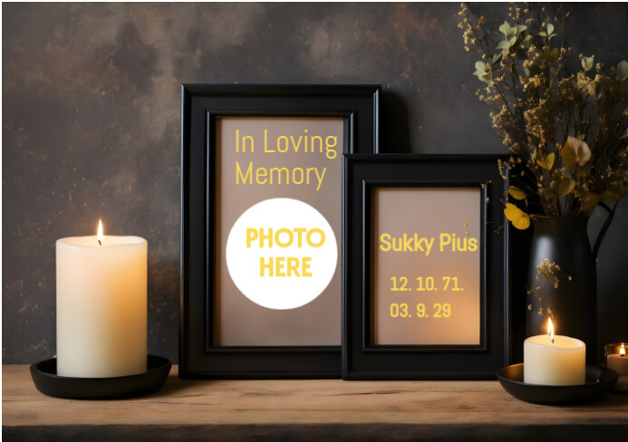 Modèle Typographic In Loving Memory Design A5 | PosterMyWall