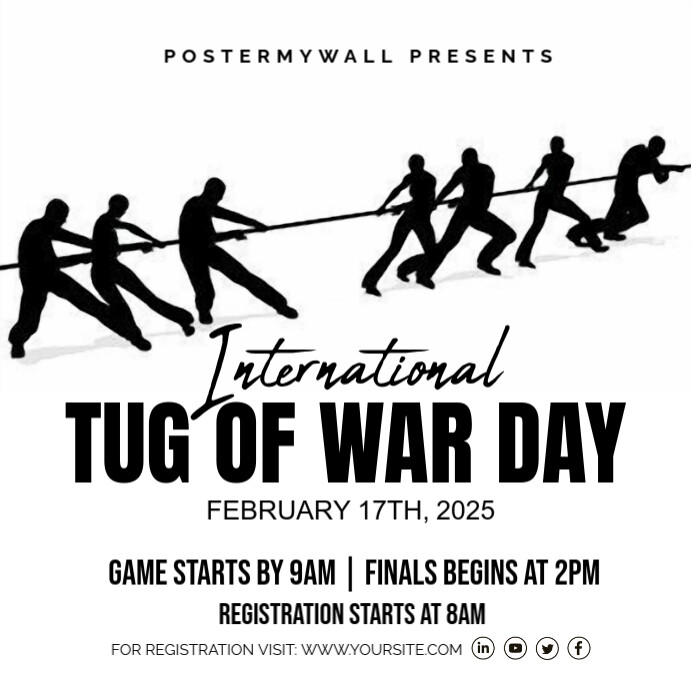 Typographic International Tug Of War Day Instagram Post Template ...