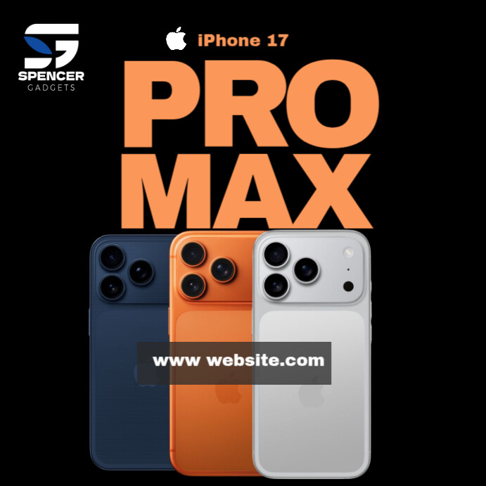 Typographic Iphone 17 Pro Max Instagram Post Template | PosterMyWall