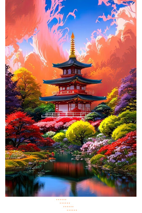 Typographic Japanese Pagoda Flyers Poster Template | PosterMyWall