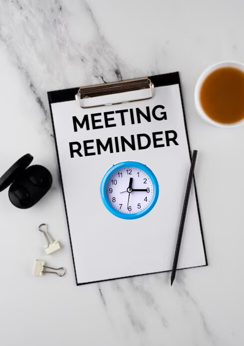 Typographic Meeting Reminder A4 Template | PosterMyWall