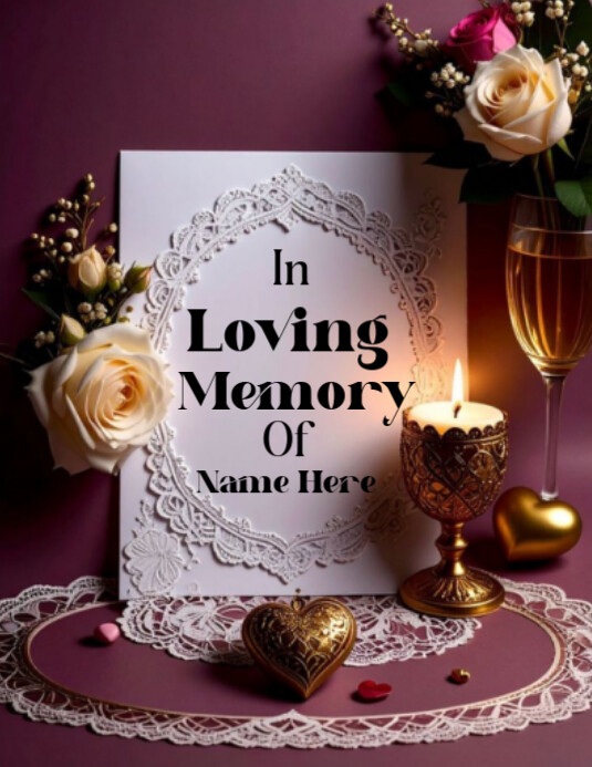 Typographic Memorial Flyer/ In Loving Memory Of Flyer (us Letter ...