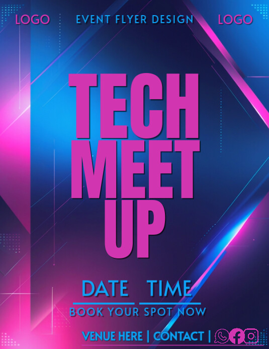 Copy of Typographic Modern Tech Meet Up Event Duotone Gradient Flyer ...