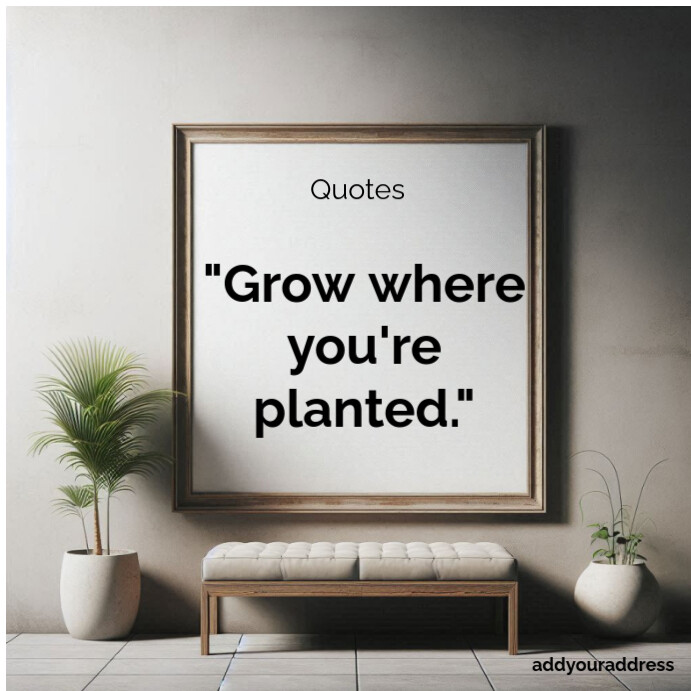 Typographic Motivational Quotes About Growth Square (1:1) Template ...