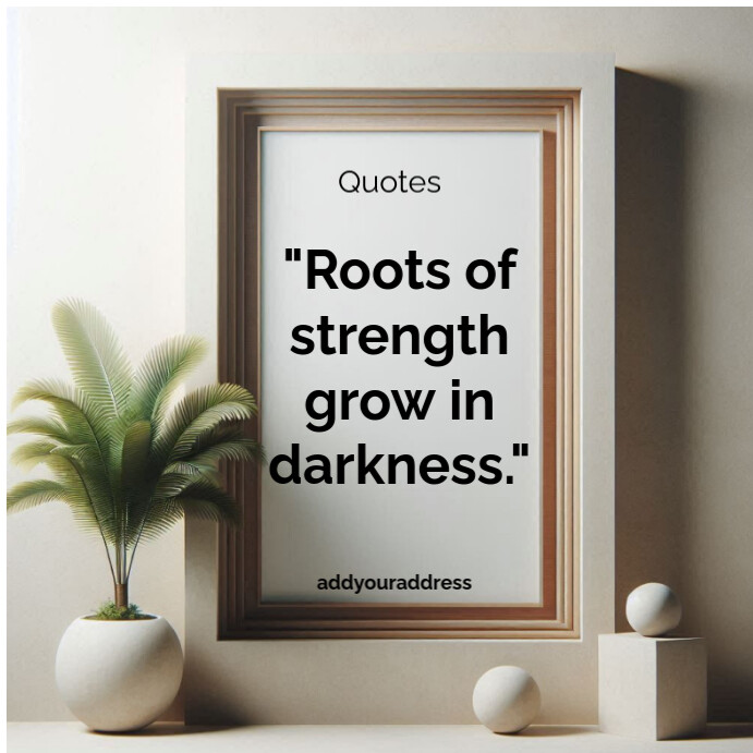 Typographic Motivational Quotes About Strength Square (1:1) Template ...