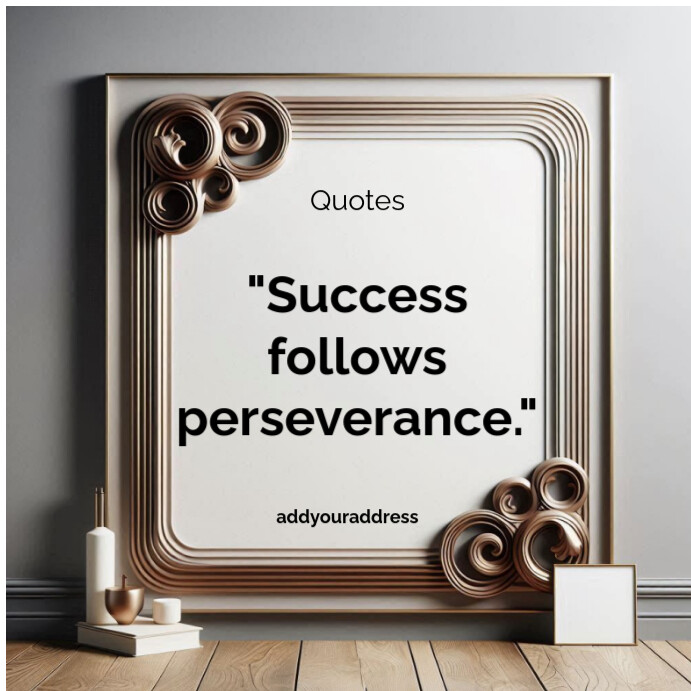 Plantilla de Typographic Motivational Quotes About Success Square (1:1 ...